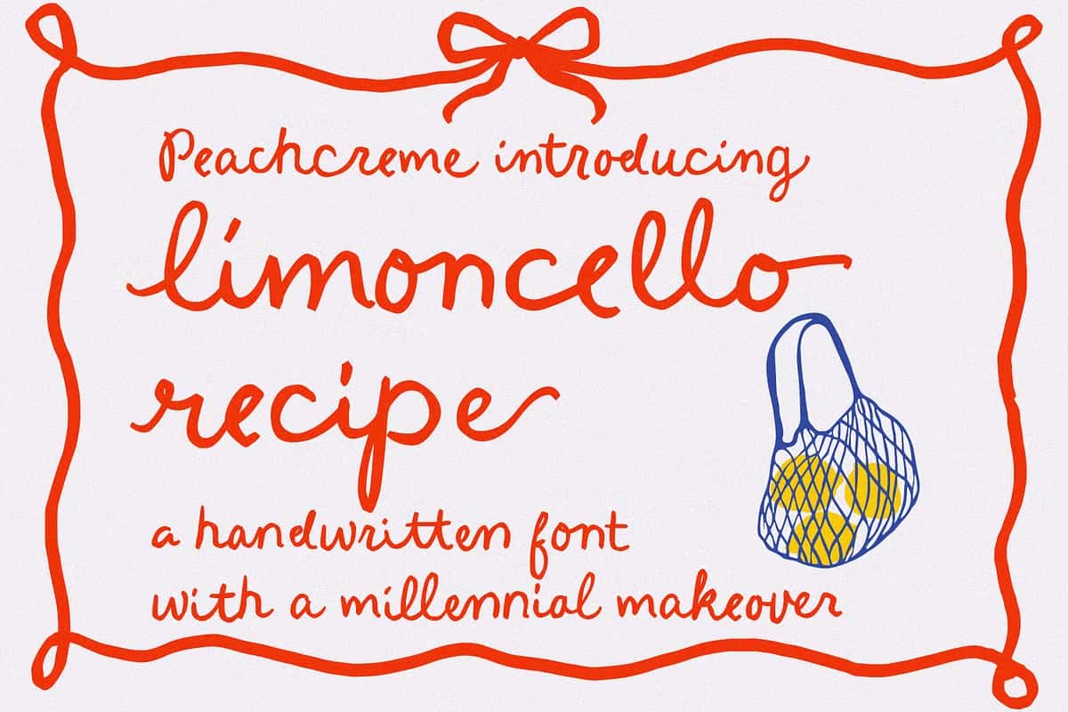 Limoncello Recipe Handwritten Font - Graphicas - Design Resources