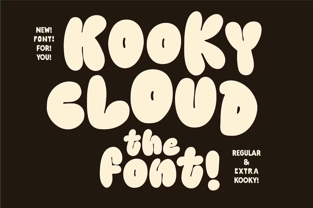 Kooky Cloud! Unique Bold Bubble Font - Graphicas - Design Resources